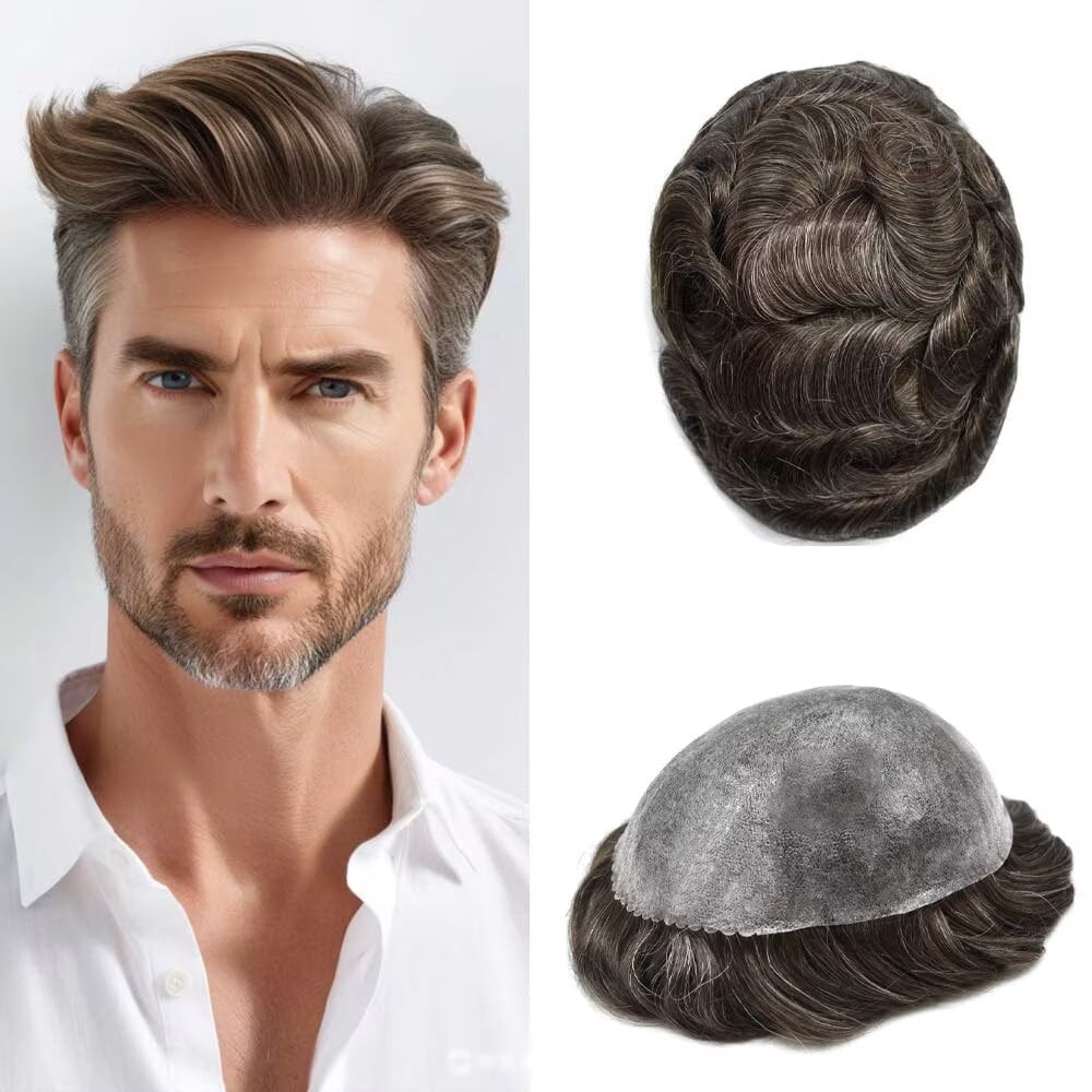 LYRICAL HAIR Toupee Hair for Men Thin Skin Mens Toupee Human Hair ...