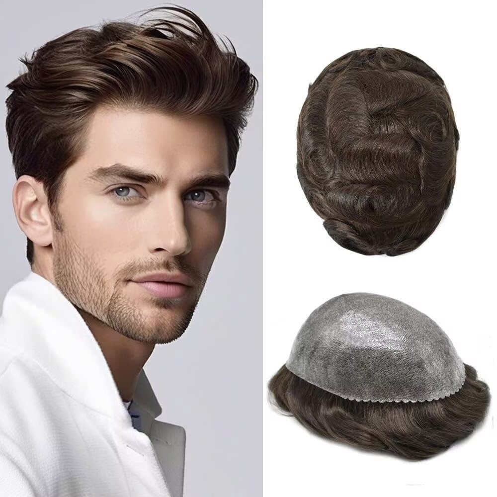 LYRICAL HAIR Toupee Hair for Men Thin Skin Mens Toupee Human Hair ...