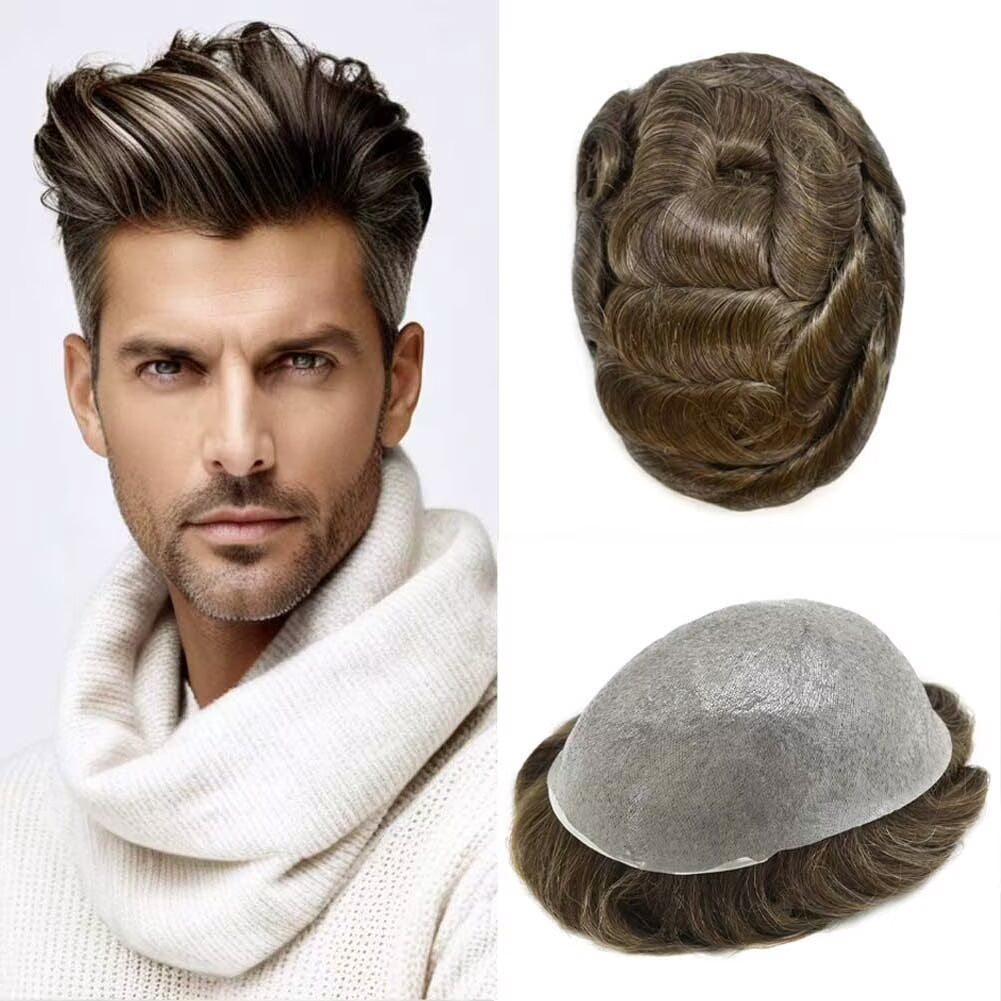 LYRICAL HAIR Toupee for Men 0.04-0.06mm Ultra Thin Skin Mens Toupee ...