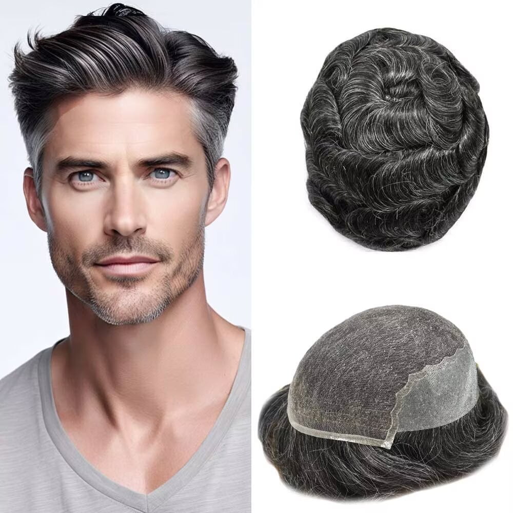 LYRICAL HAIR Toupee for Men 6"x9" French Lace Mens Toupee Hairpieces ...