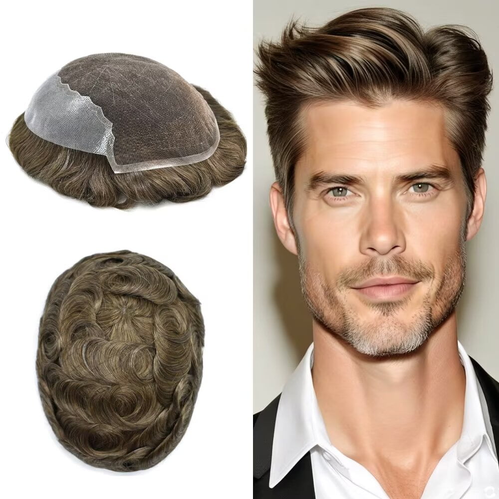 LYRICAL HAIR Toupee for Men 6"x9" French Lace Mens Toupee Hairpieces ...