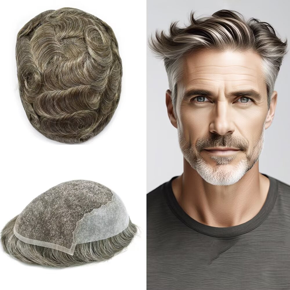 LYRICAL HAIR Toupee for Men 6"x9" French Lace Mens Toupee Hairpieces ...