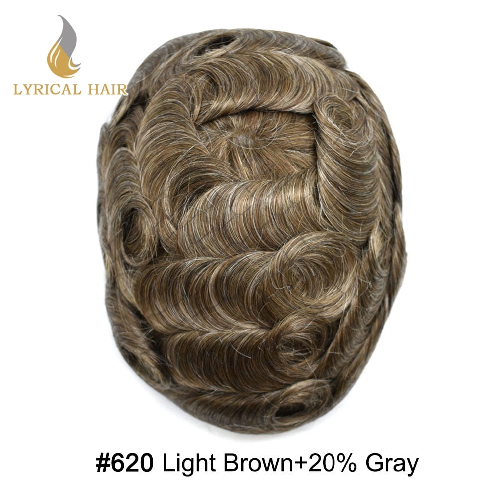 LYRICAL HAIR Toupee for Men Indian Human Hair Replacement System All ...