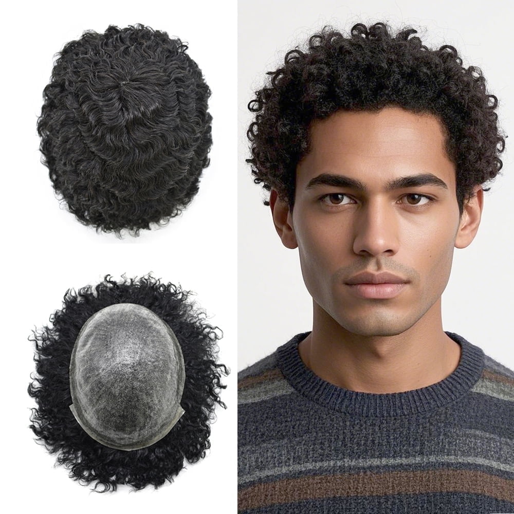 LYRICAL HAIR Toupee for Men All Poly Human Hair Replacement System ...