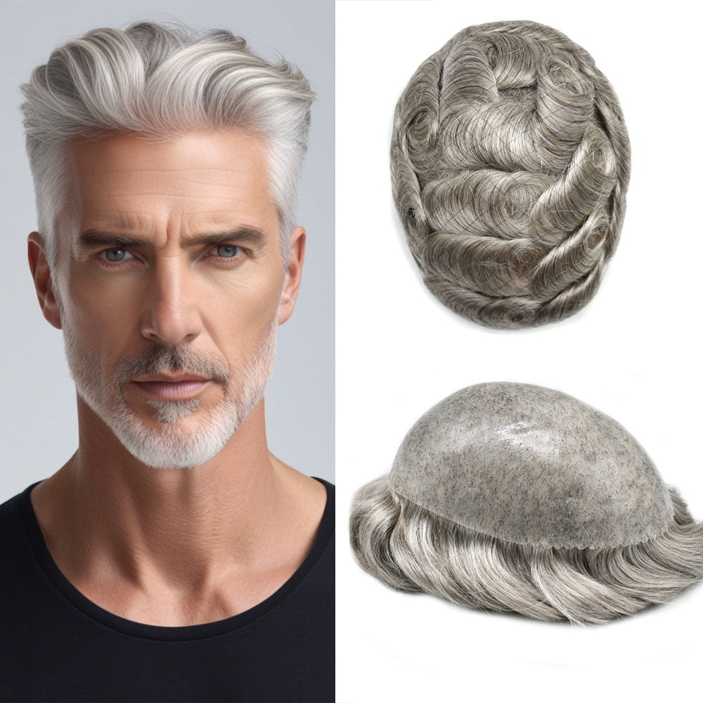 LYRICAL HAIR Toupee for Men 8"X10" Monofilament Mens Toupee Human Hair ...