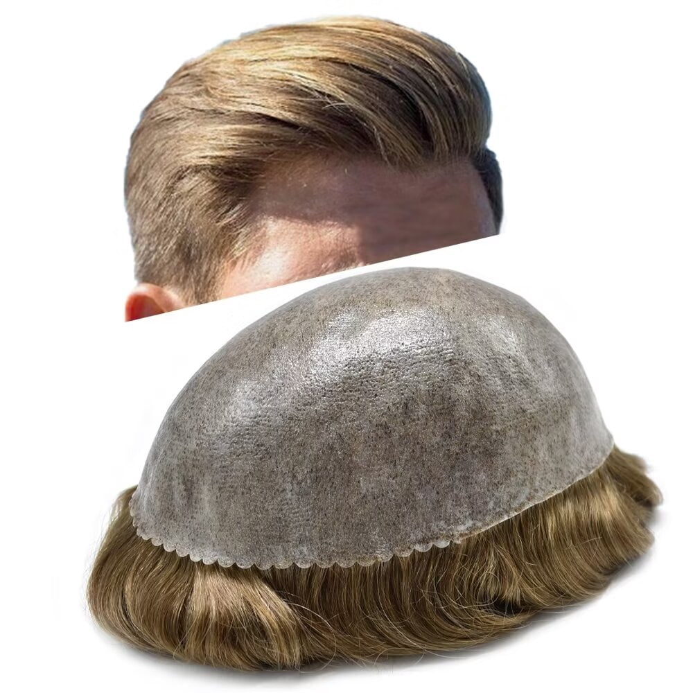 LYRICALHAIR Ultra Thin Skin Toupee for Men Human Hair Replacement ...