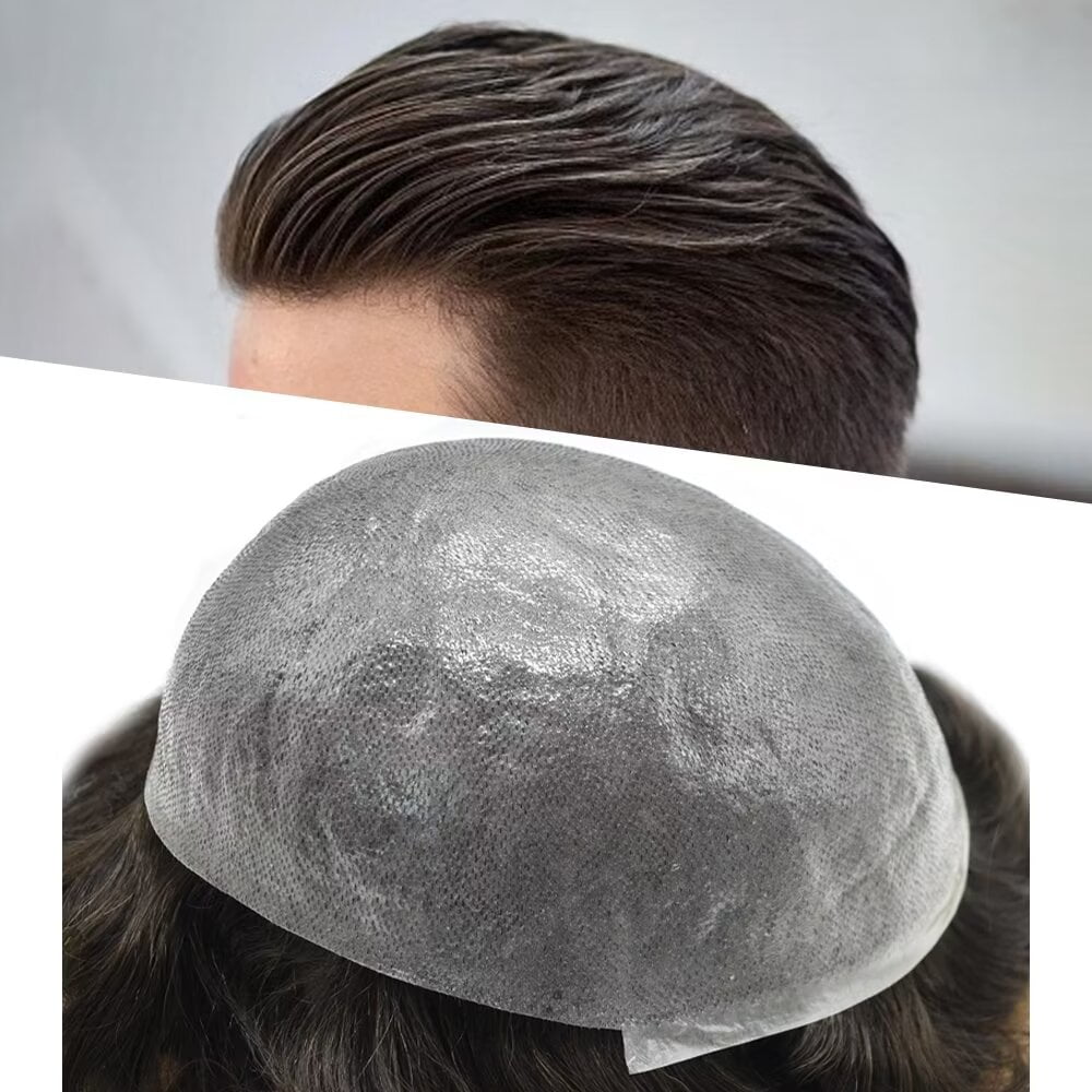 LYRICALHAIR Ultra Thin Skin Toupee for Men Human Hair Replacement ...