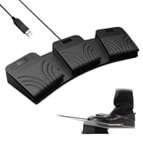 LYRIXEN Triple USB Foot Switch Silent Optical 3 Key Programmable PC ...