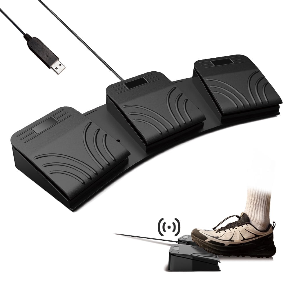 LYRIXEN Triple USB Programmable Foot Switch 3-Key Pedal - Tactile ...