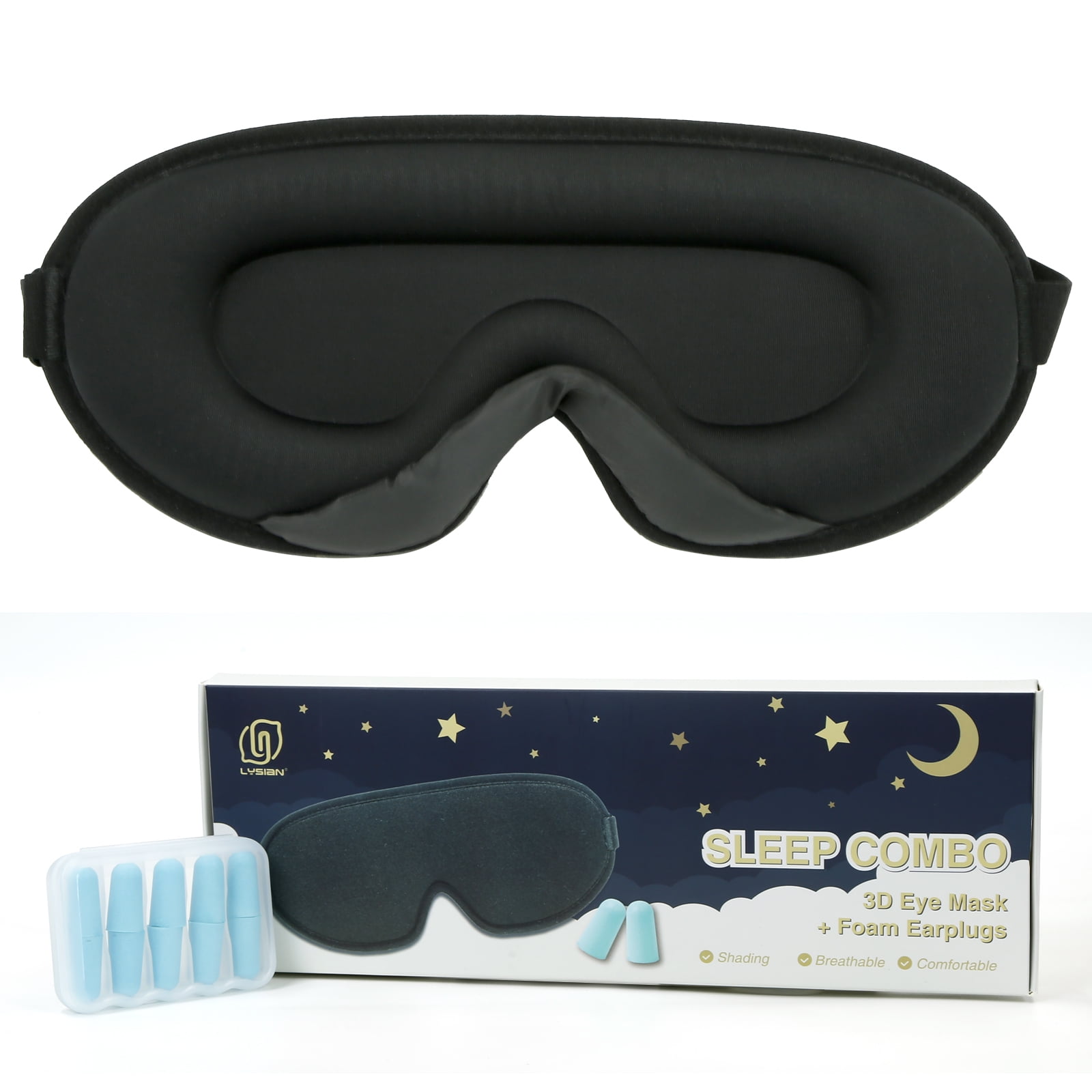 LYSIAN Sleep Eye Mask, 3D Concave Women Cooling Blackout Eye Covers ...