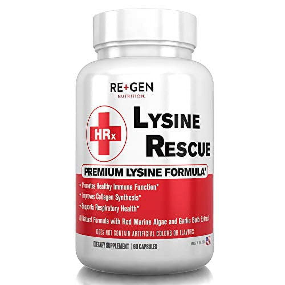 LYSINE Rescue- L Lysine Supplement, Monolaurin, Red Marine Algae ...