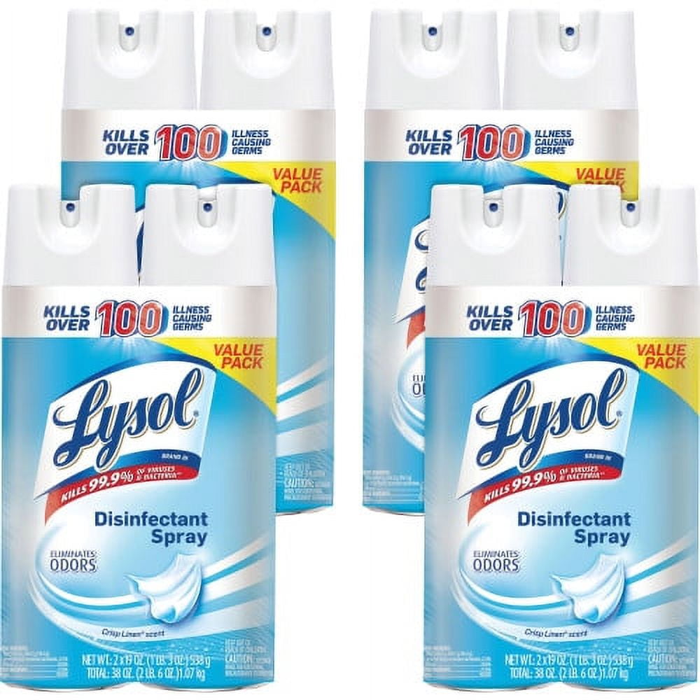 LYSOL Brand Disinfectant Spray, Crisp Linen, 19 oz Aerosol Spray, 2 ...