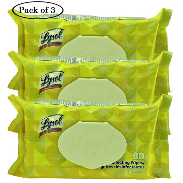LYSOL Disinfecting Wipes - Lemon & Lime Blossom Flatpack 80 ct. (Pack of 3) - Walmart.com