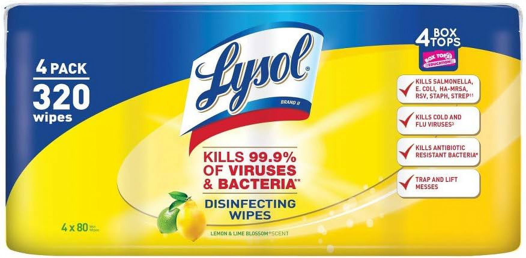 LYSOL Wipes 80ct (Pack of 4) - Walmart.com