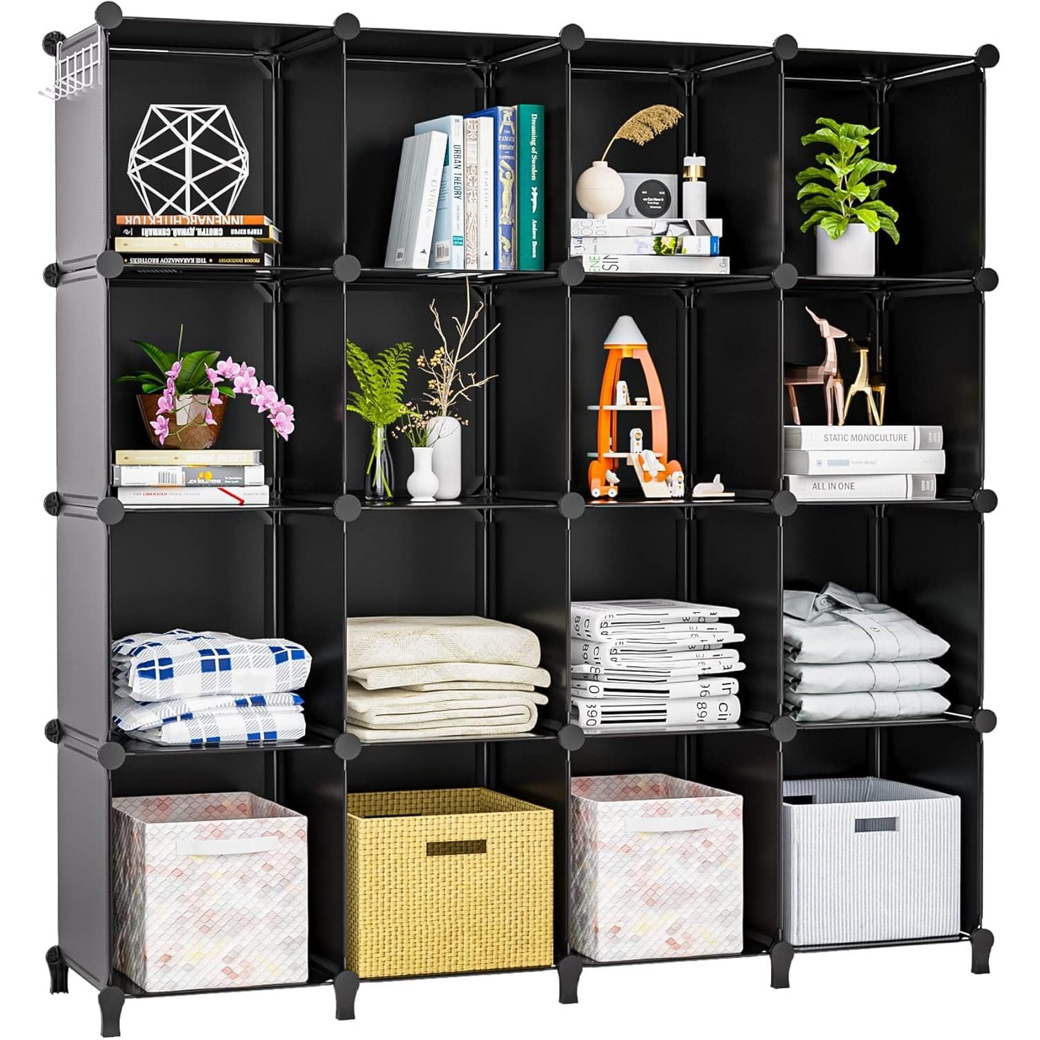 LYSP 16 Cubby Storage Organizer,Closet Clothes Storage Organizer,Cube ...