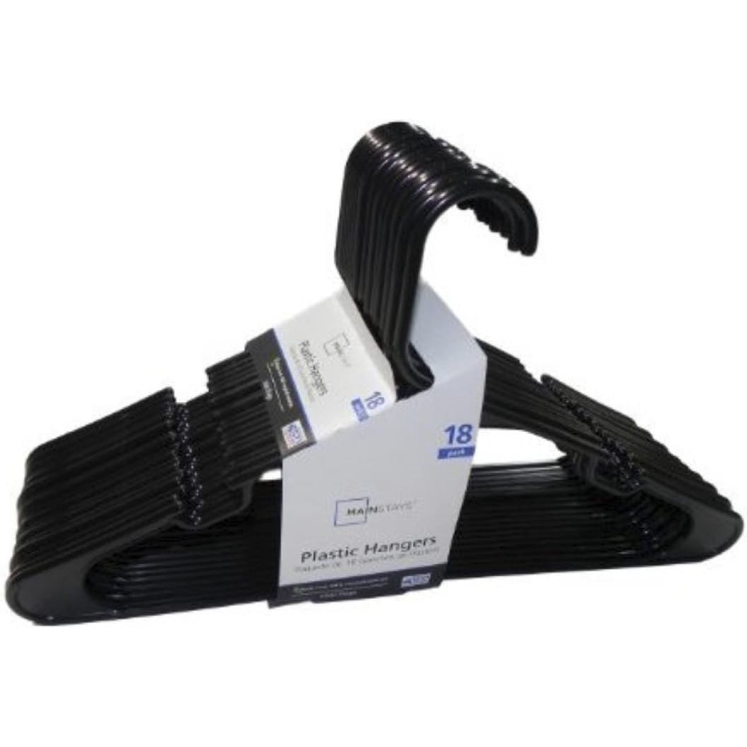 LYSP 18-Pack Standard Plastic Hangers (Black, 1 Pack) - Walmart.com
