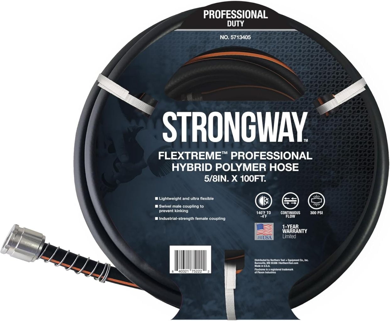 LYSP Flextreme Water Hose, 5/8in. x 100ft., 5/8in. Connection, 300 PSI ...
