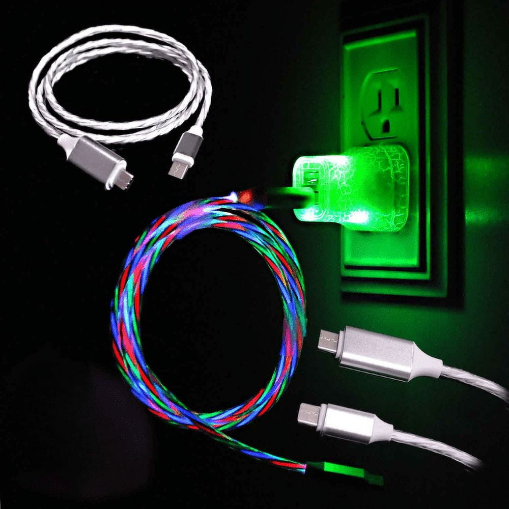 Lytecordz Type C to Type C LED Charging Cable, 6 Feet, Rainbow, with ...