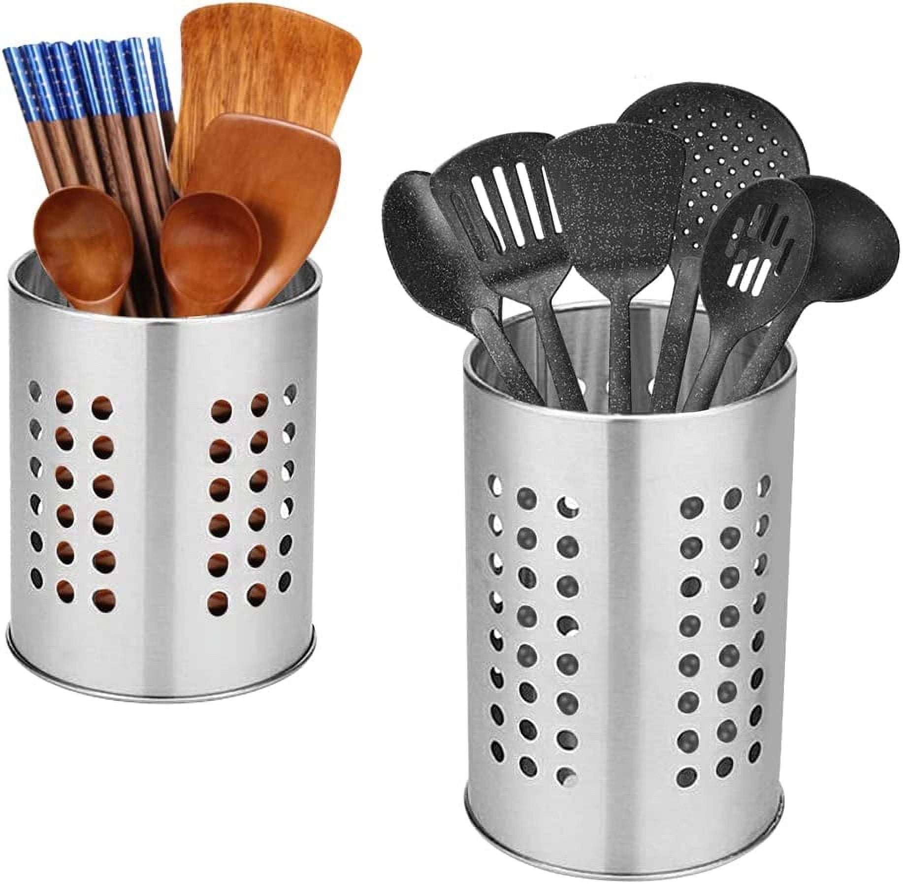 LYTIVAGEN 2 PCS Kitchen Utensil Organizer Kitchen Stainless Steel ...