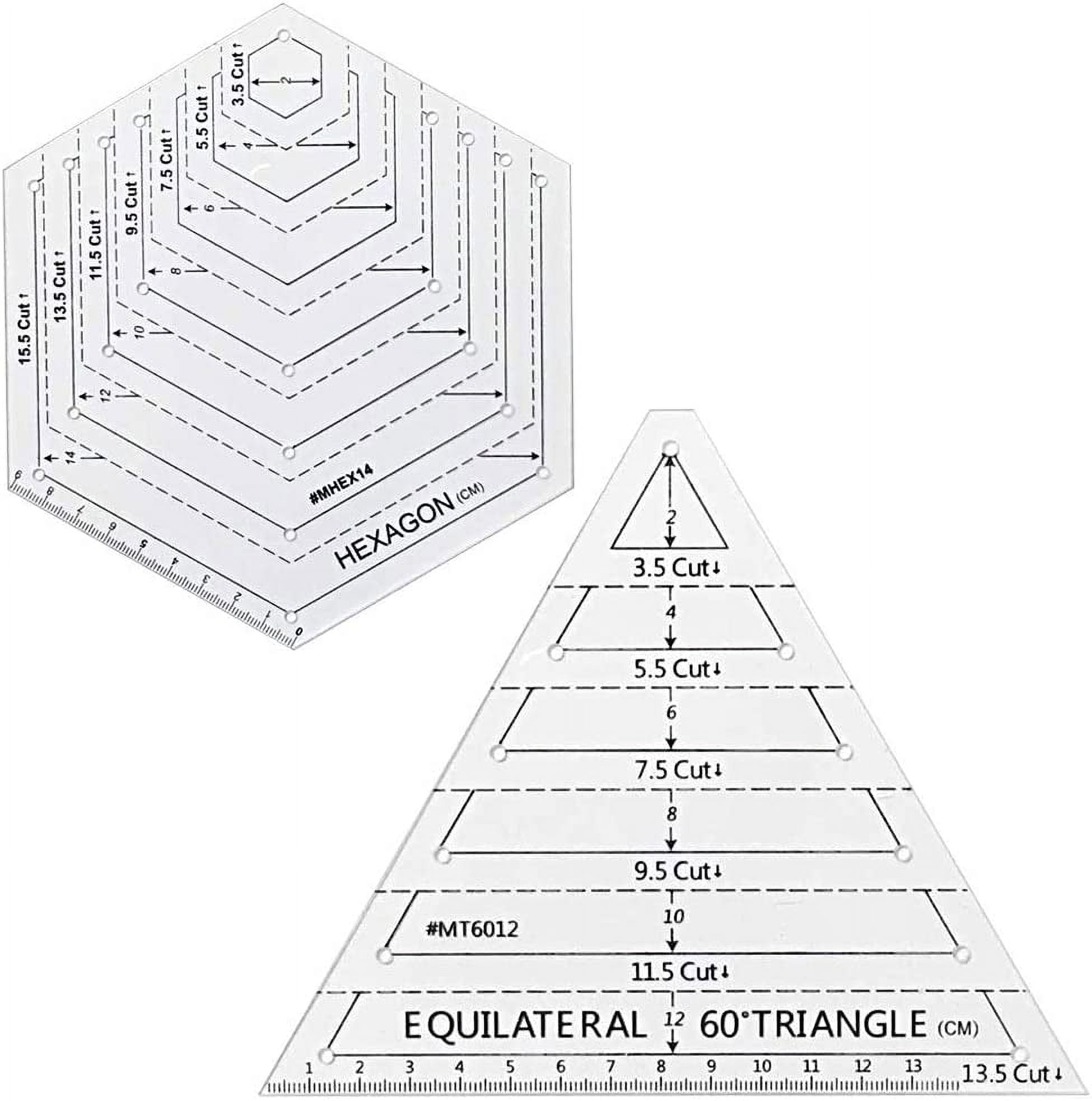 LYTIVAGEN 2 PCS Quilting Ruler Plastic, Patchwork Rulers Transparent ...