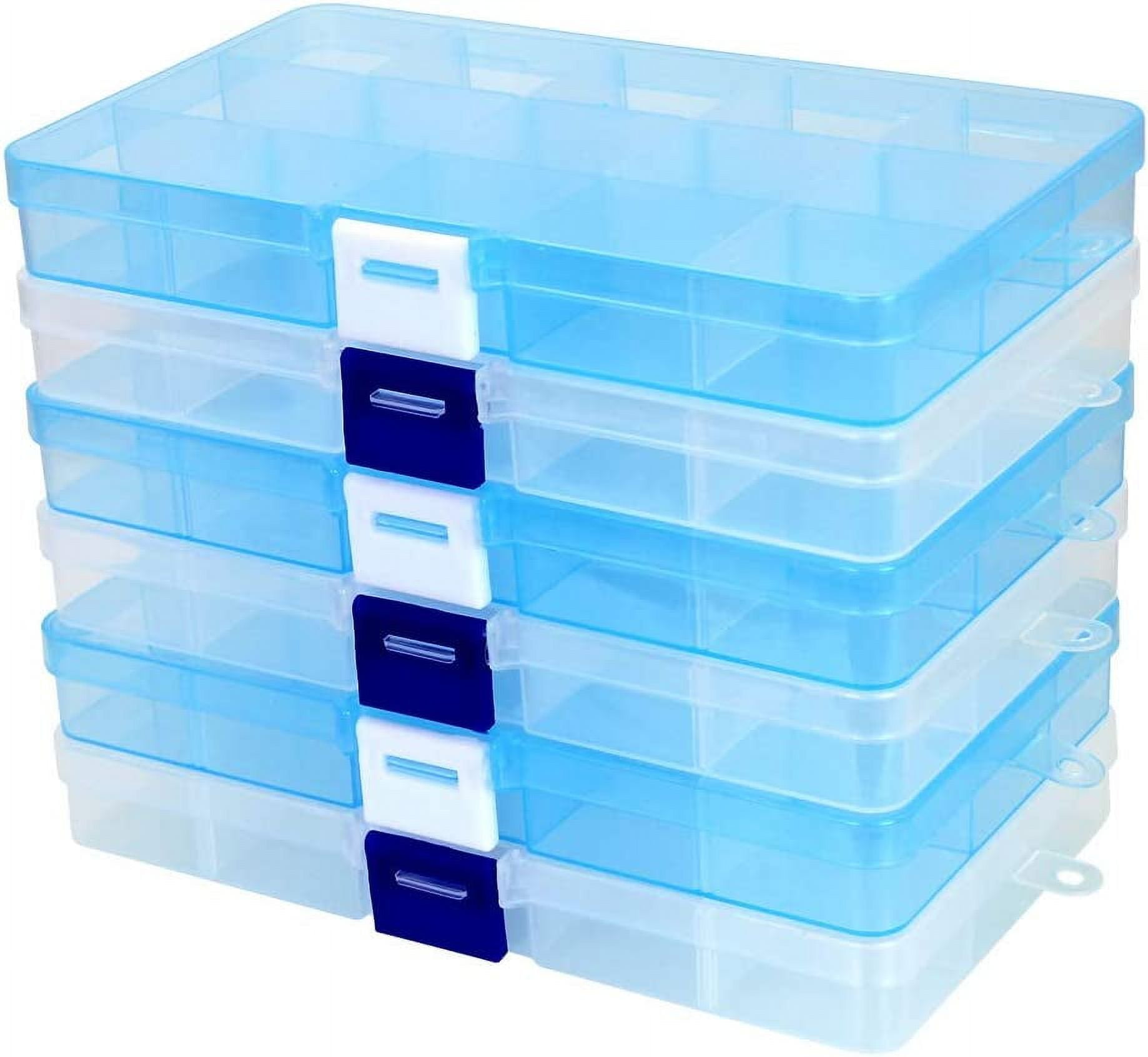 LYTIVAGEN 6 PCS Plastic Compartment Box 15 Grids Plastic Storage Box ...