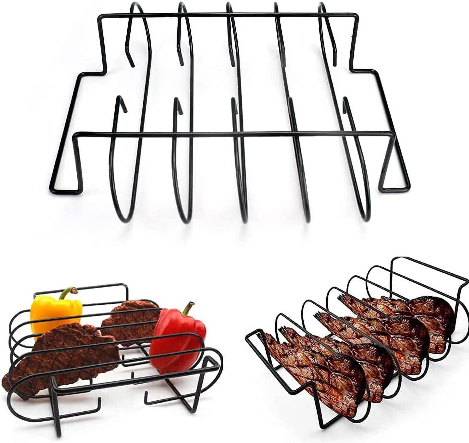 LYTIVAGEN BBQ Rib Rack Mental Rib Rack Holder Non-Stick Rib Holder BPA ...