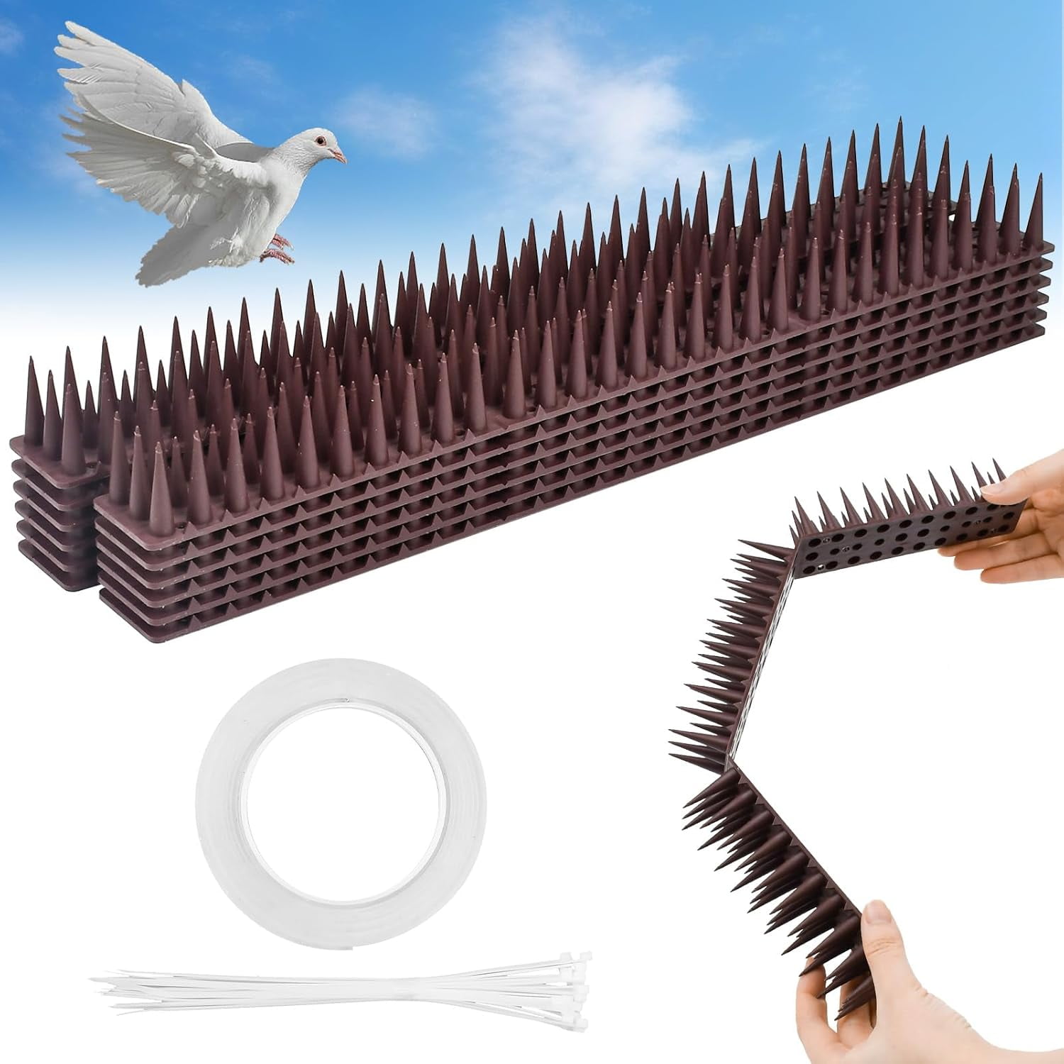 LYTIVAGEN Bird Spikes, 9 Pack Bird Deterrent Spikes for Small Birds Pigeon Squirrel Raccoon Cats ...