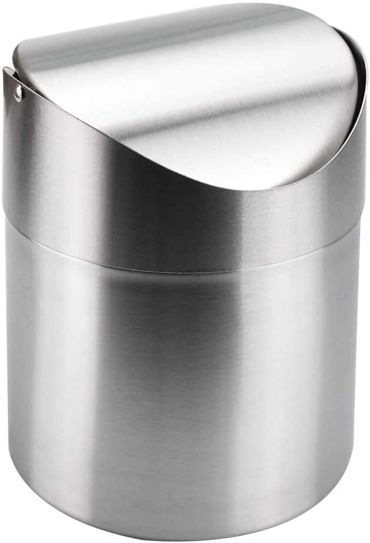 LYTIVAGEN Mini Desktop Bin with Lid, Trash Can Small Desk Bin Indoor ...