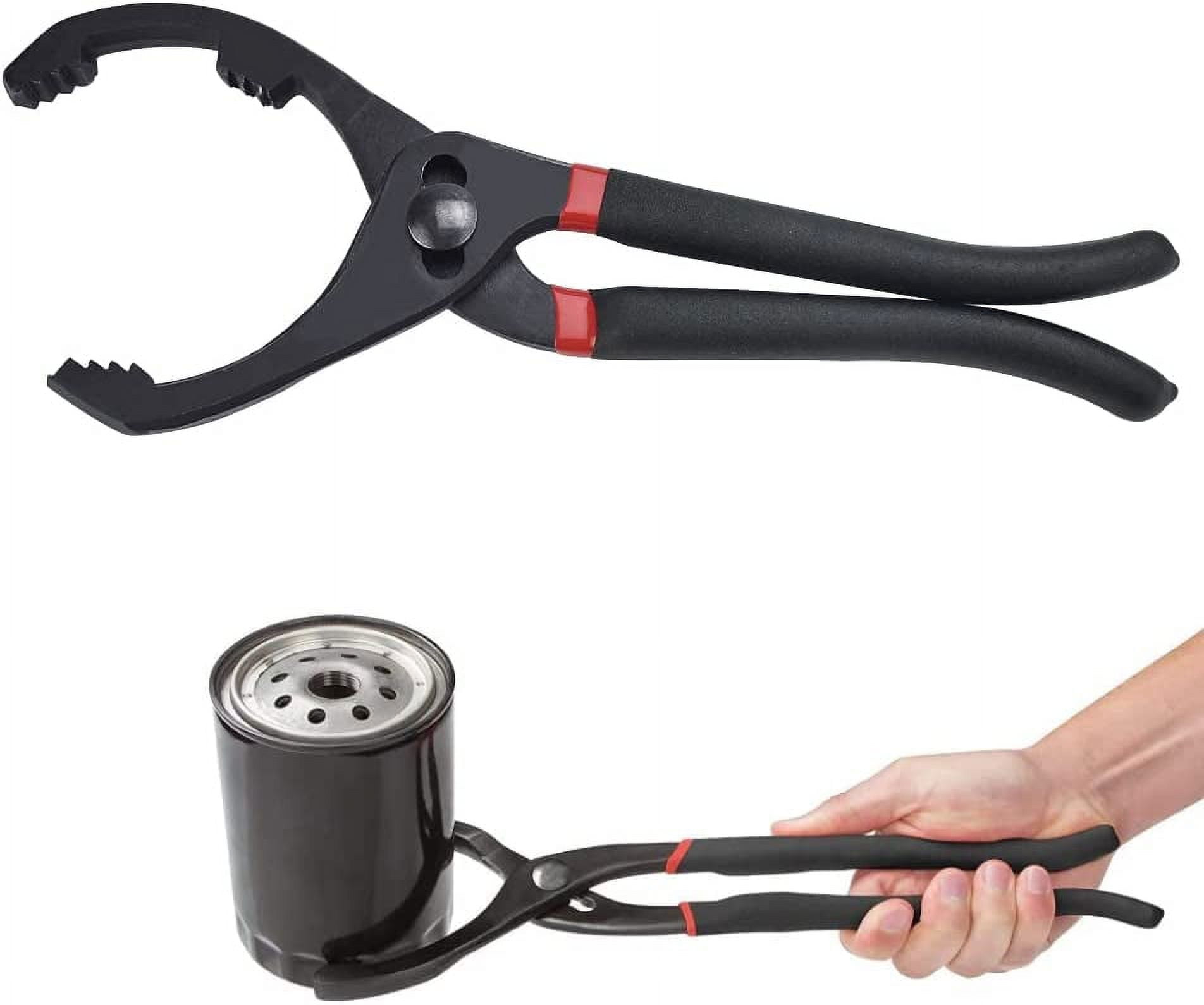 LYTIVAGEN Oil Filter Pliers Oil Filter Wrench Adjustable Oil Filter Strap Wrench Removal Tool ...