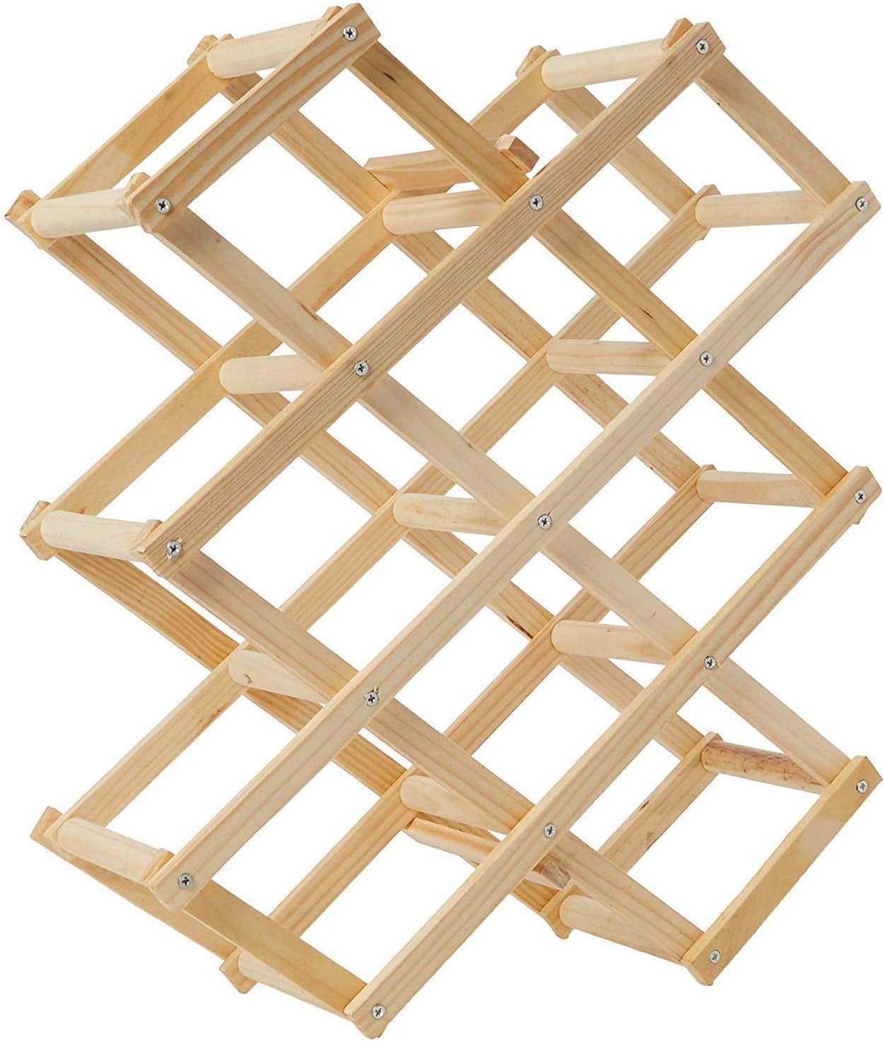 LYTIVAGEN Wood Diamond Shaped Foldable Wine Rack, Liquor Shelf ...