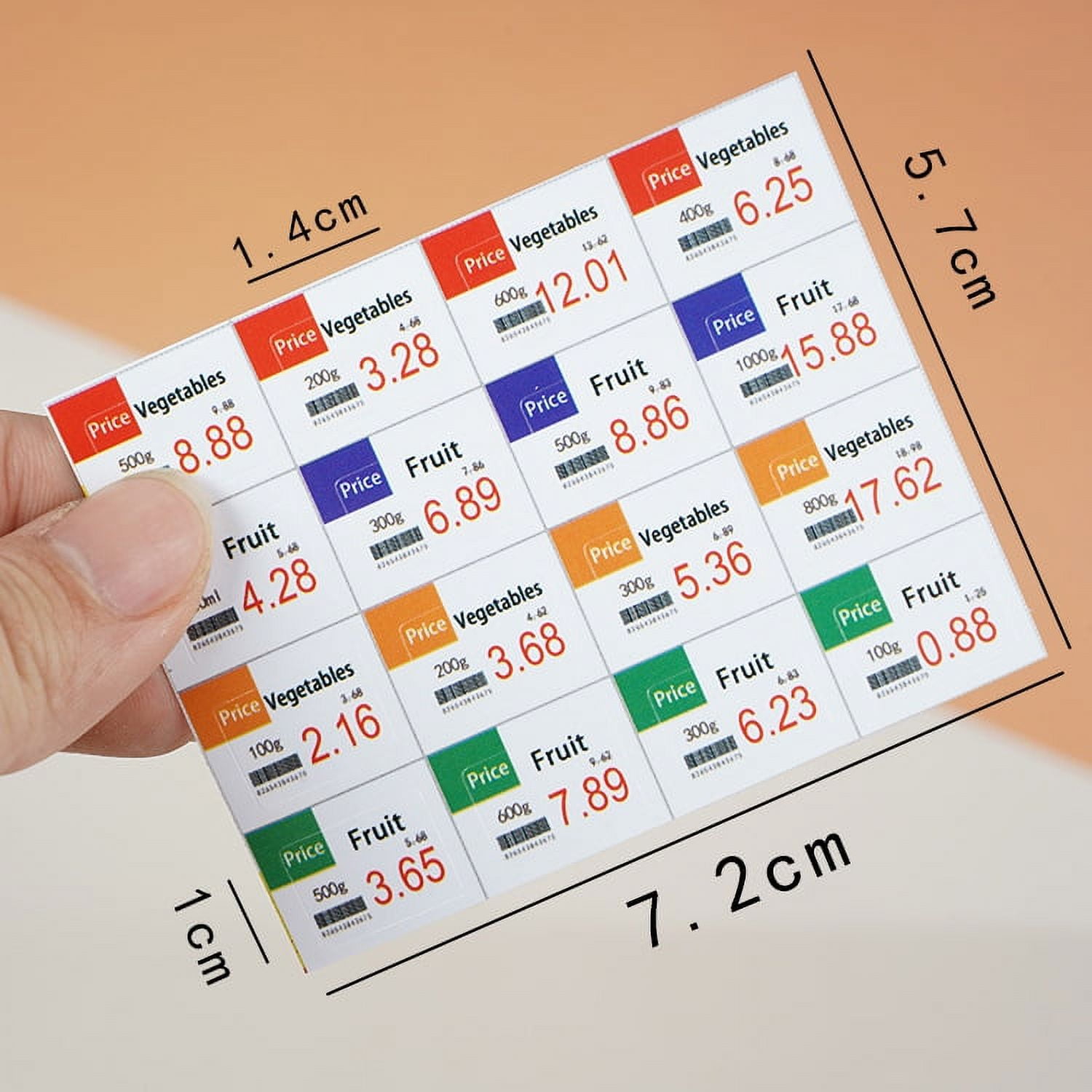 WEUVEB Sticky Price Labels for Dollhouse Fruit and Vegetable Stands ...