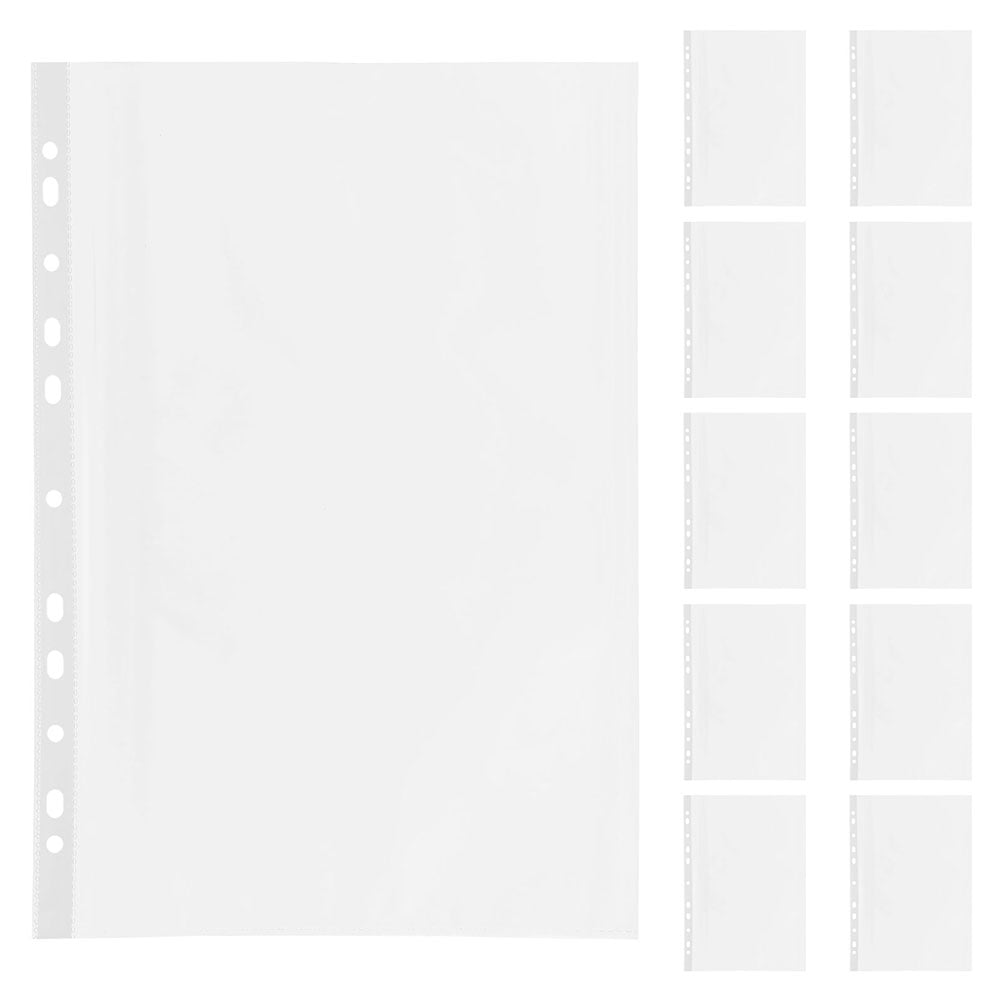 LYTMENT 100PCS Clear Document Sleeves A4 for Binders 11 Hole Page ...