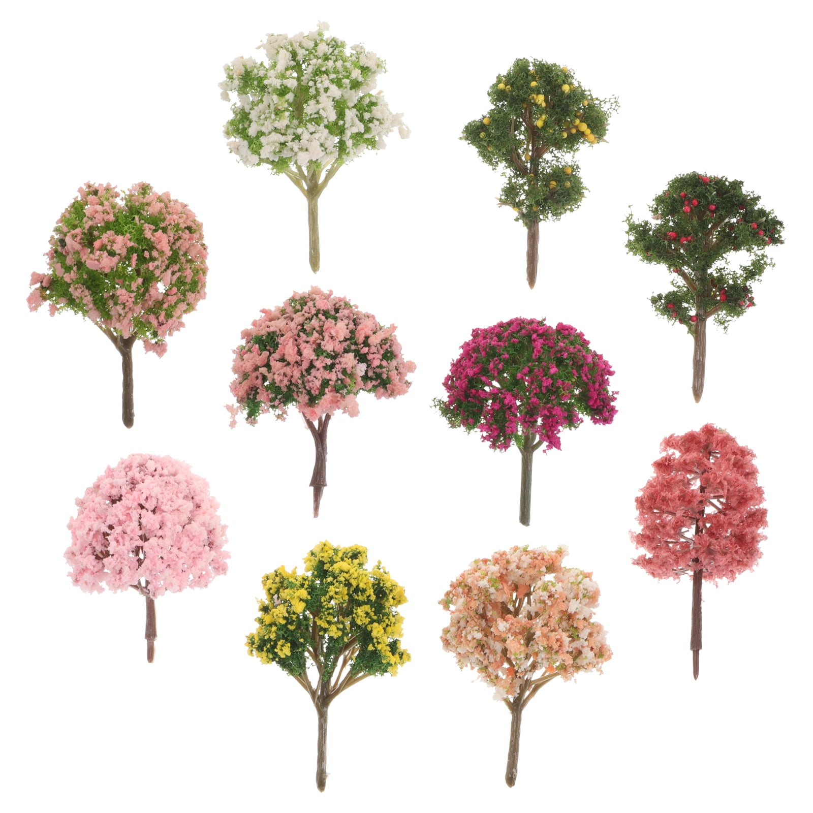 LYTMENT 10pcs Mixed Model Trees Diy Supplies Plastic Trees Fake ...