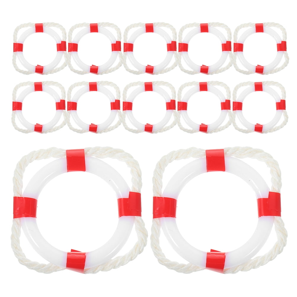 WEUVEB 12pcs Mini Lifebuoy Swim Ring For Dollhouse Nautical Decoration ...