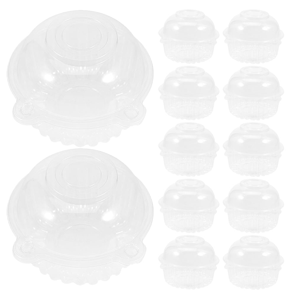 LYTMENT 150PCS Clear Plastic Cake Box with Lid Mini Cupcakes Mousse ...