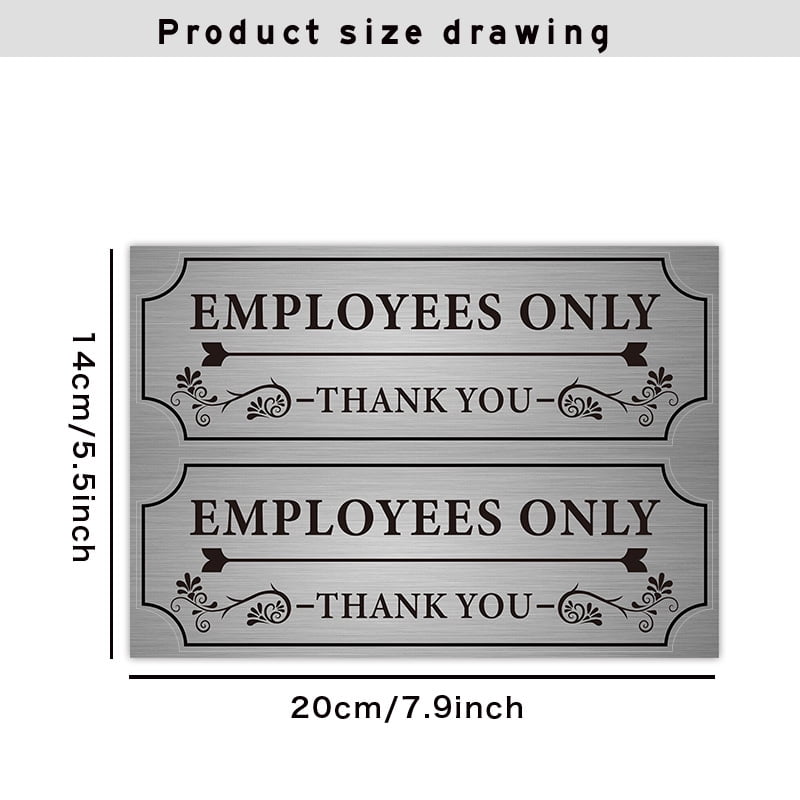 WEUVEB Decal Staff Only Sign Black PVC 2 Sets - Walmart.com