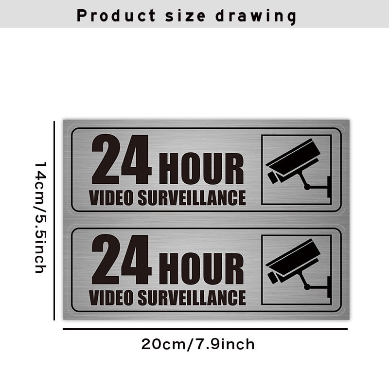 LYTMENT 2 Sheets Security Camera Warning Sign Self-Adhesive Video ...
