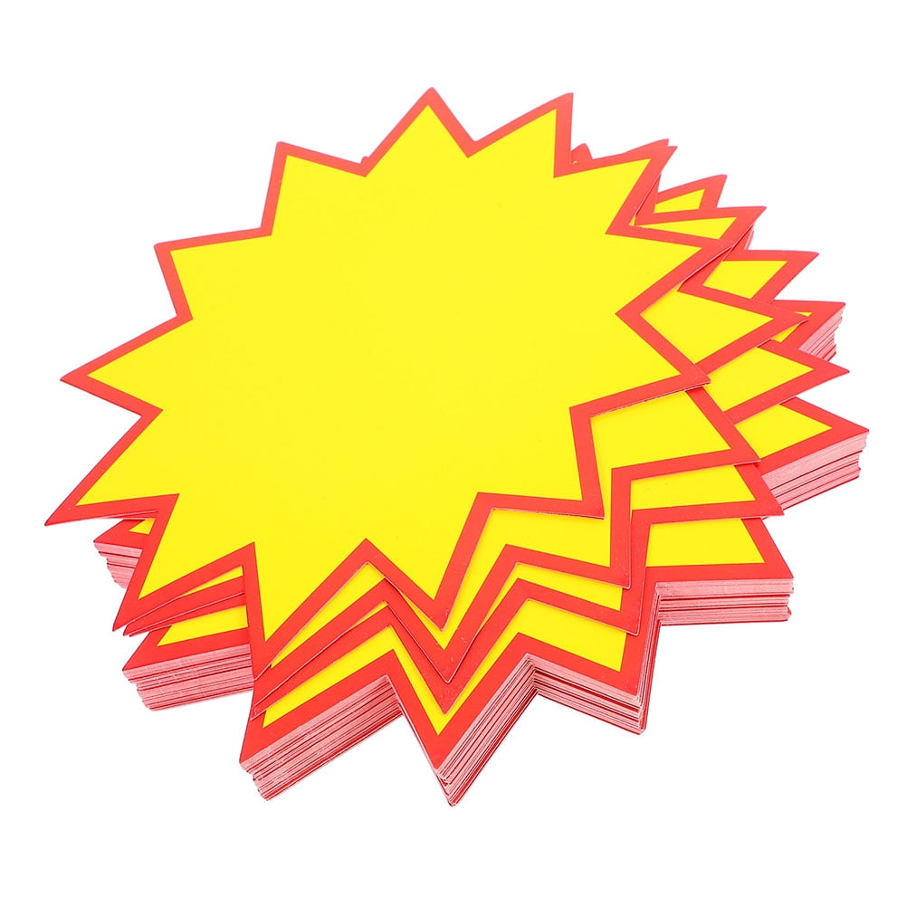 LYTMENT 200pcs Large Burst Shape Blank Star Retail Sale Signs for ...