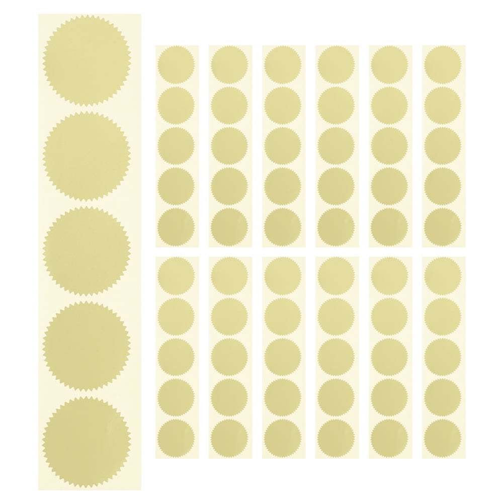 WEUVEB 200Pcs Gold Serrated Edge Sealing Stickers for Certificates and ...