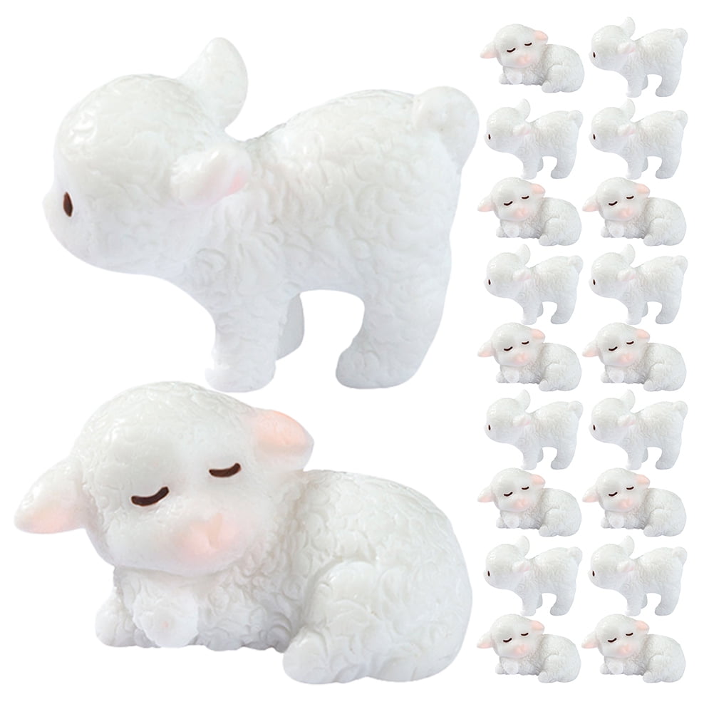 LYTMENT 20pcs Cute Resin Sheep Statues Miniature Standing and Down ...