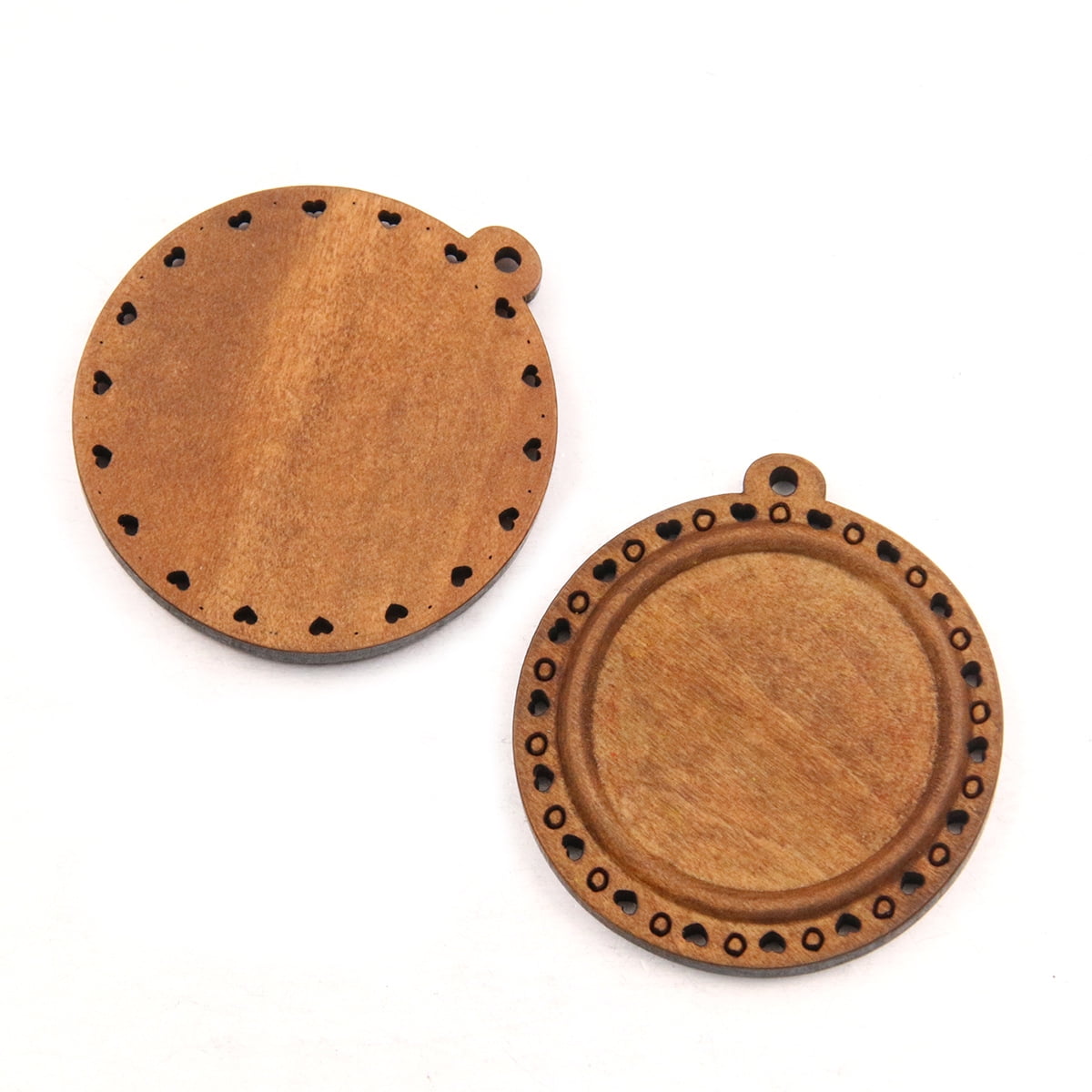 LYTMENT 20pcs Wood Pendant Tray Diy Jewelries Making Bezel Blank Wooden ...
