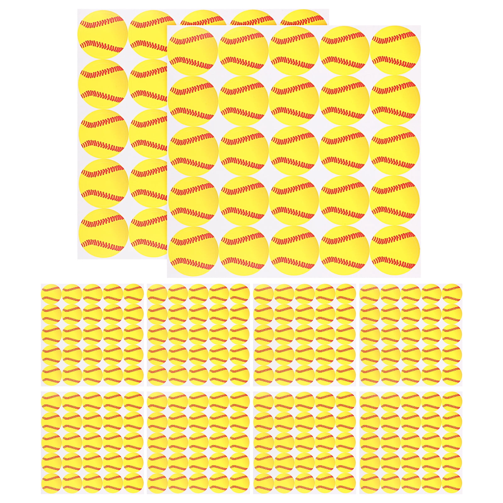 LYTMENT 250pcs Self Adhesive Yellow Baseball Stickers For Kids Sports ...