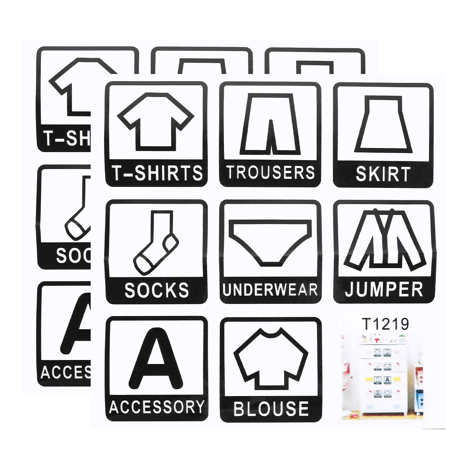 WEUVEB 2Pcs Self Adhesive Clothing Size Label Stickers for Storage Use ...