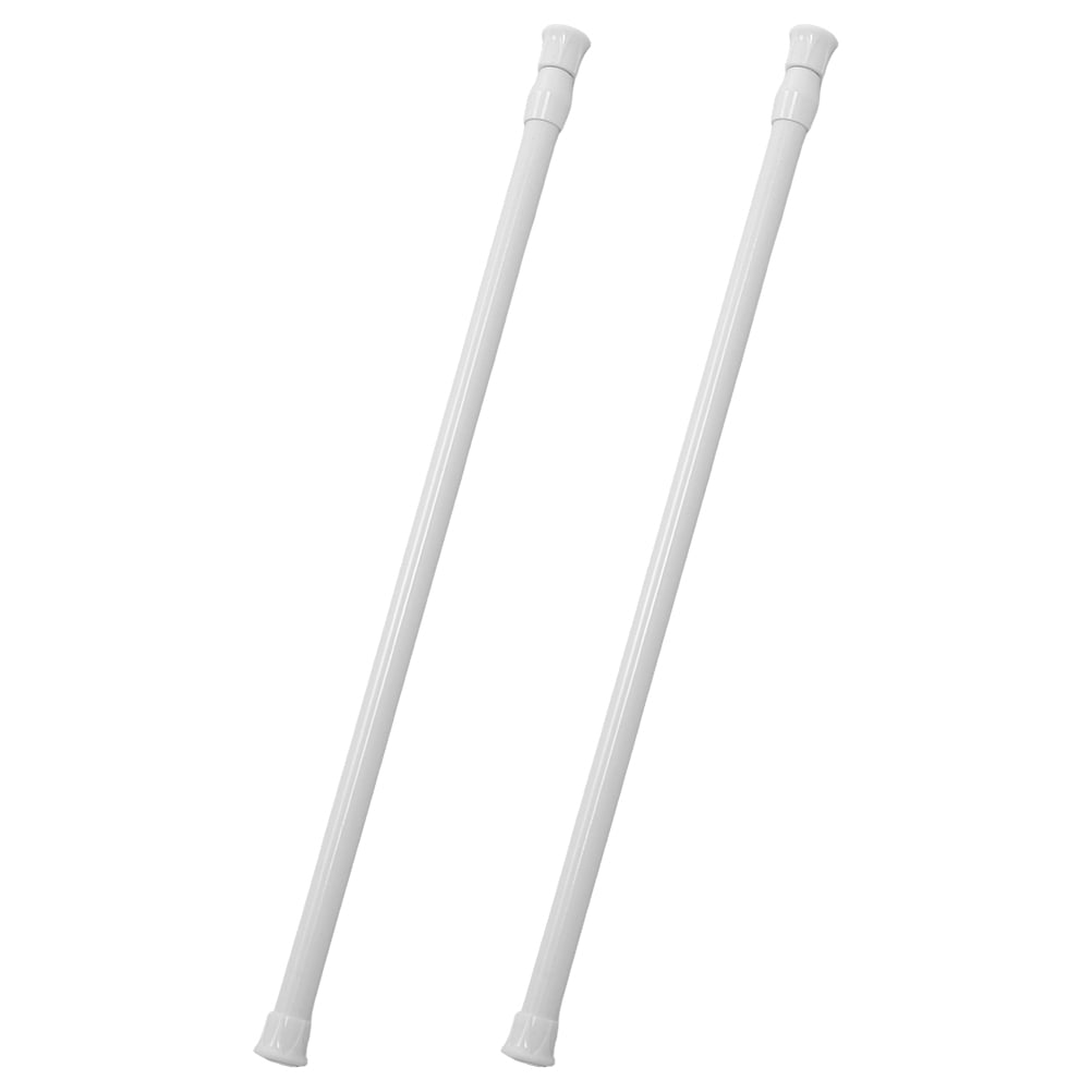 WEUVEB 2Pcs Stylish White Curtain Rods Adjustable Telescopic Iron for ...