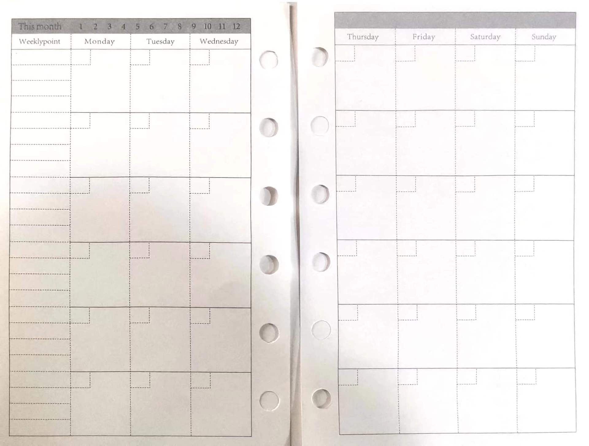 WEUVEB 3Pcs Weekly Planning Pad Refill Undated 6-Hole Loose Leaf Paper ...