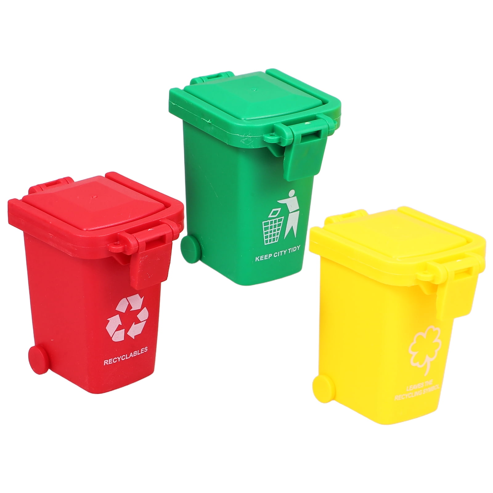WEUVEB Toy Trash Cans 3Pcs Abs Assorted Color For Kids Home School ...
