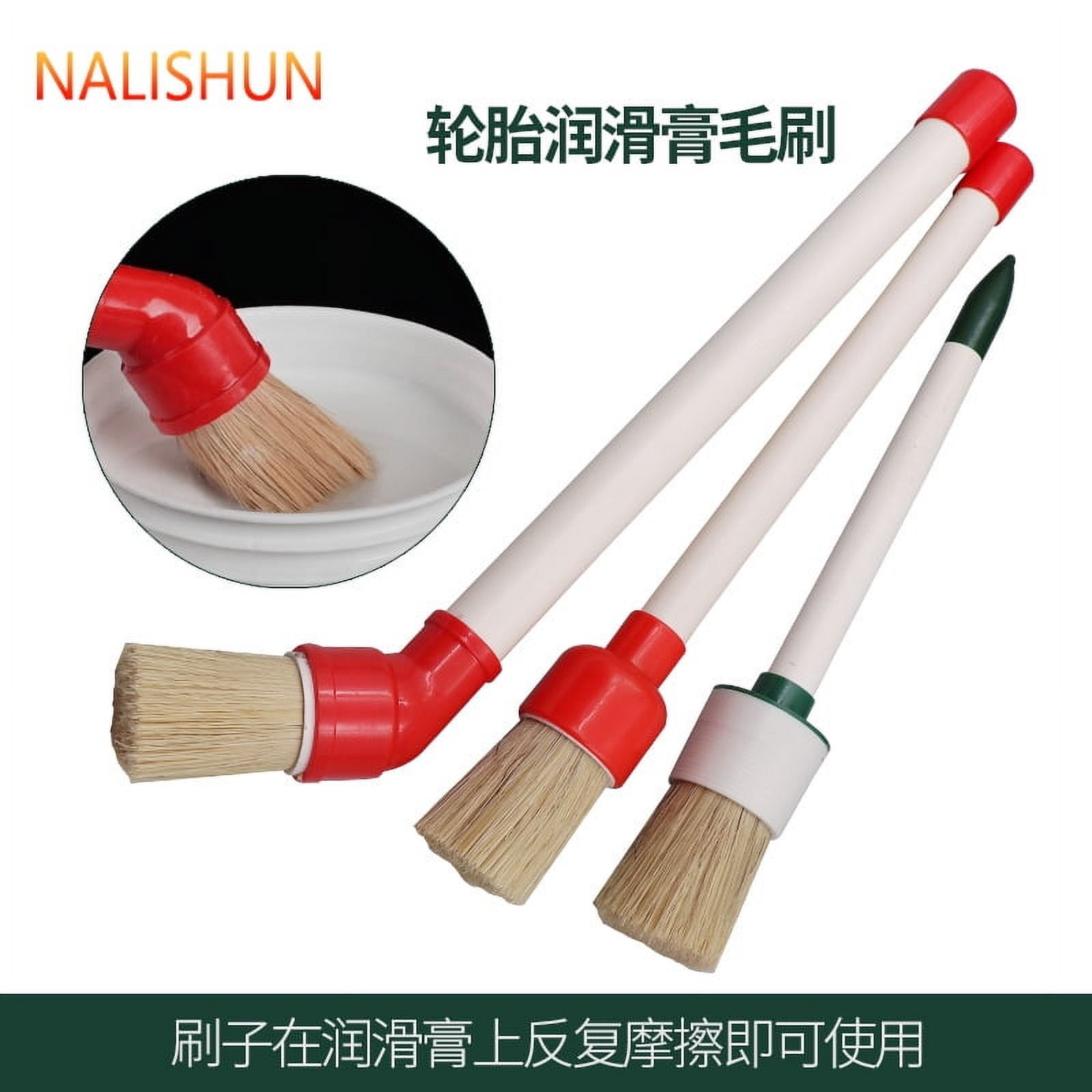 LYTMENT 3pcs Tire Lubricant Brush Set Round and Angled Brushes for Tire ...