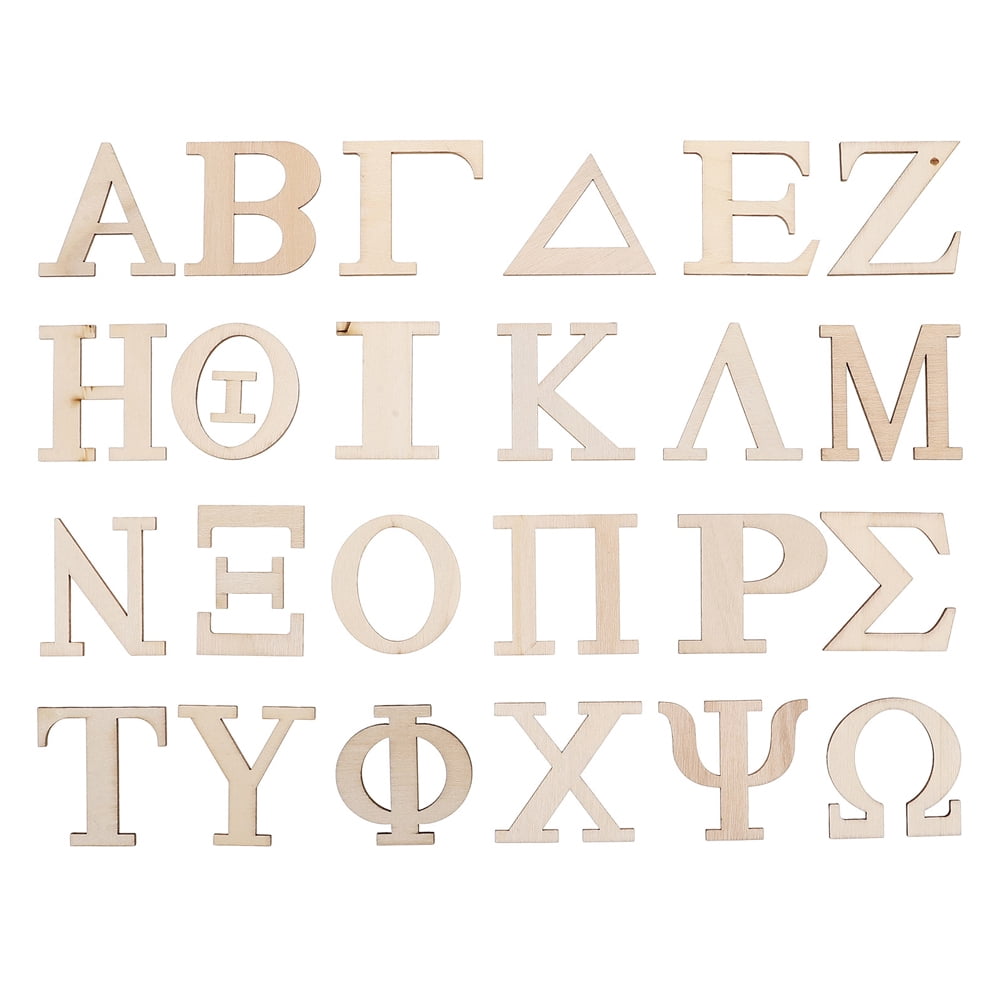 LYTMENT 48pcs Wooden Greek Alphabet Learning Tiles Educational Toy For ...