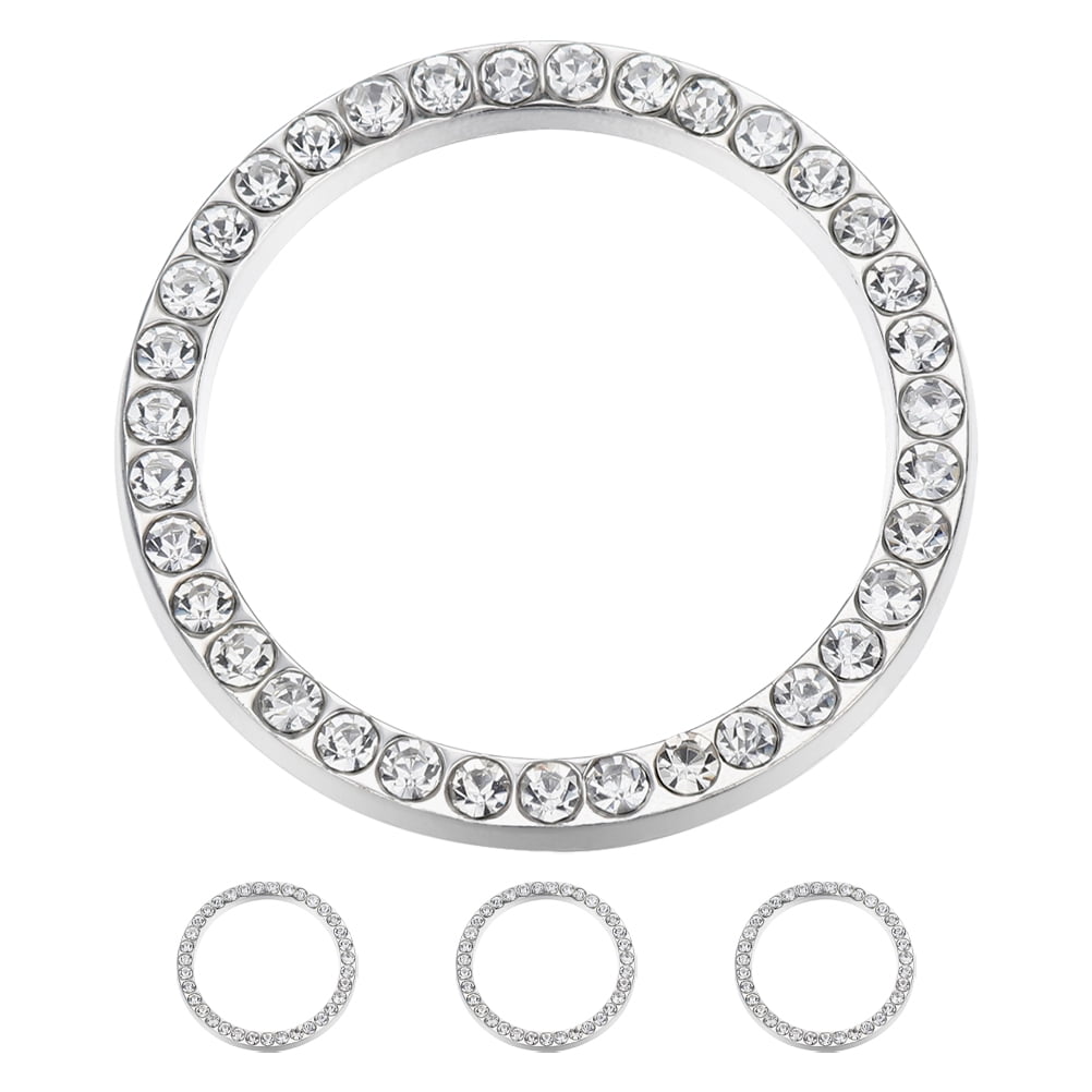 WEUVEB White Rhinestone Car Accessory Alloy Push Start Button Cover ...