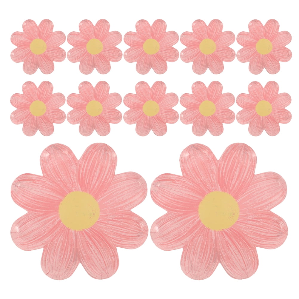 LYTMENT 50pcs Boho Daisy Flower Shaped Paper Plates For Birthday Party ...